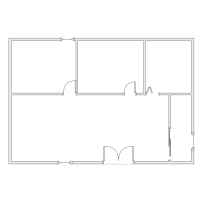 Simple two-bedroom and two-living room floor plan Flowchart Template ...